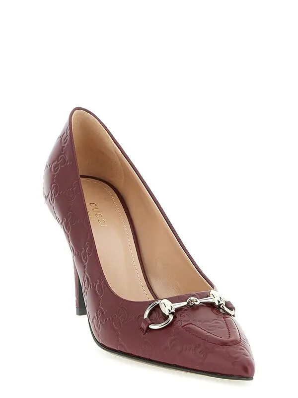 Gucci Morsetto' Pumps In Embossed Leather