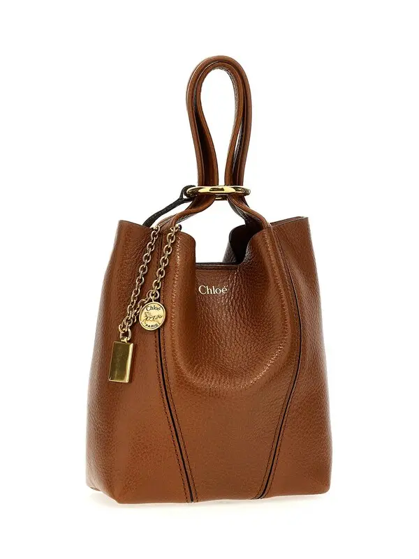 Chloé Spin' Grainy Leather Handbag - Brown