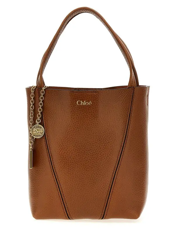 Chloé Spin' Grainy Leather Handbag - Brown