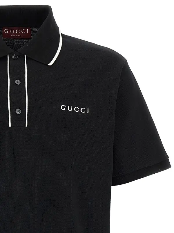 Gucci Logo Embroidery Polo Shirt