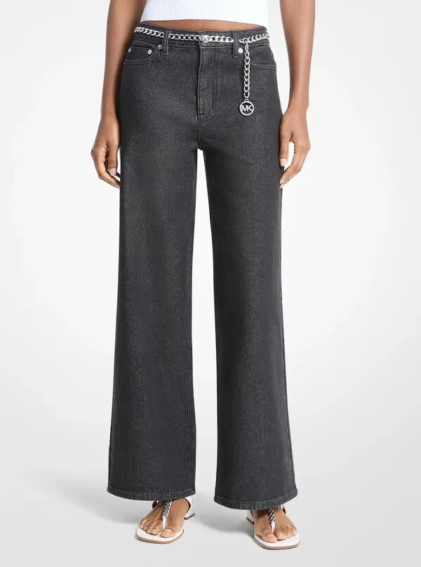 Michael Kors Stretch Denim Wide-leg Jeans