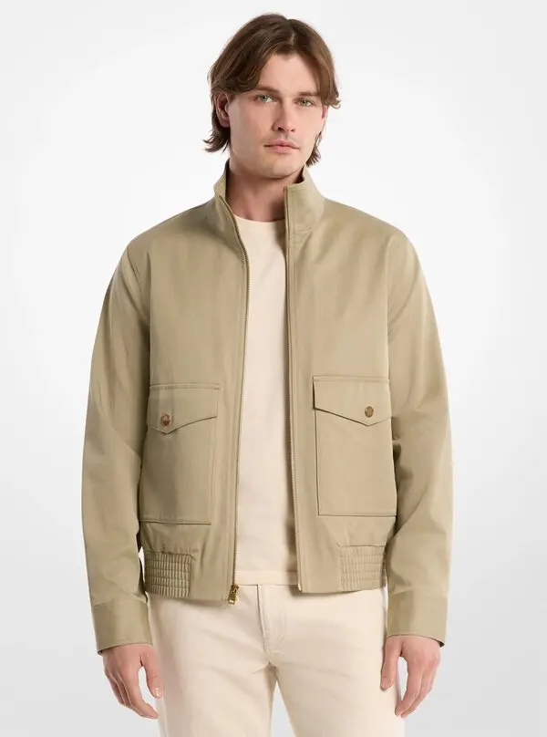 Michael Kors Harrington Stretch Cotton Bomber Jacket