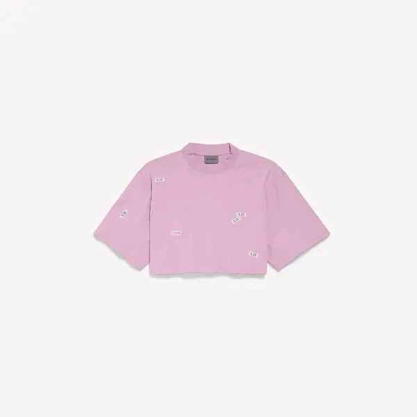 Balenciaga 520 Stickers Cropped T-shirt