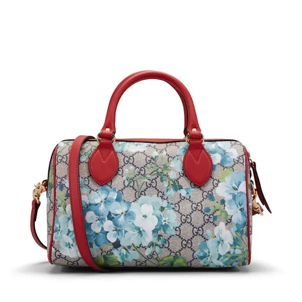 Gucci Boston Gg Supreme Blooms Small - Blue/red