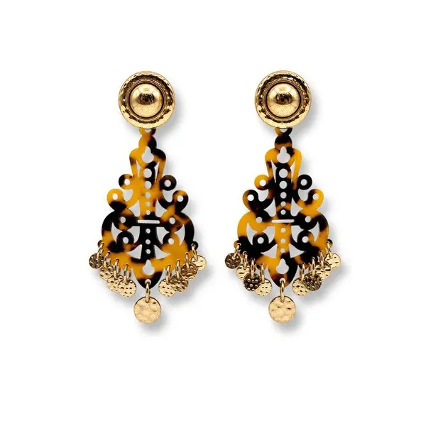 MICHAEL NASH JEWELRY Alice Tortoise Resin Cut Out Earrings - Brown