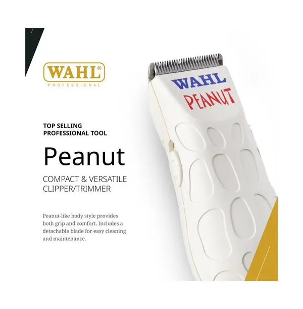 WAHL PROFESSIONAL Peanut Professional Beard Trimmer And Hair Clipper Kit Adjustable Hair Cutting Tool With 4 Guide Combs