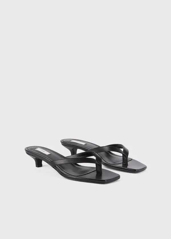TOTEME Leather Heeled Flip Flops
