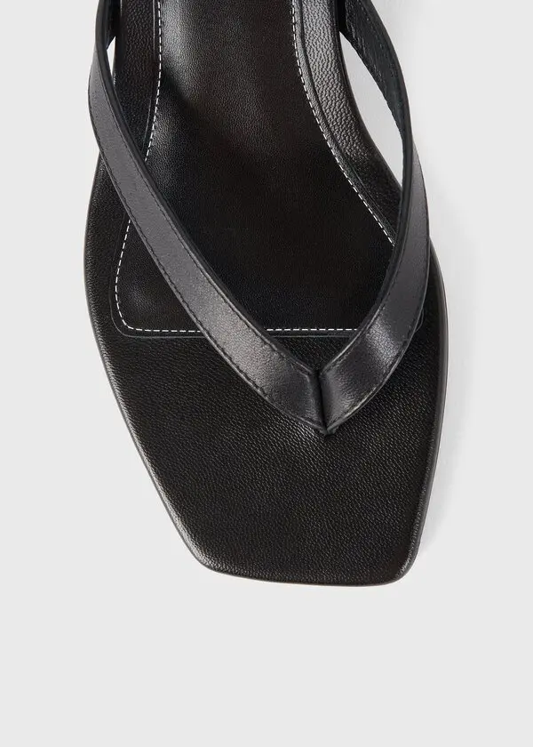 TOTEME Leather Heeled Flip Flops