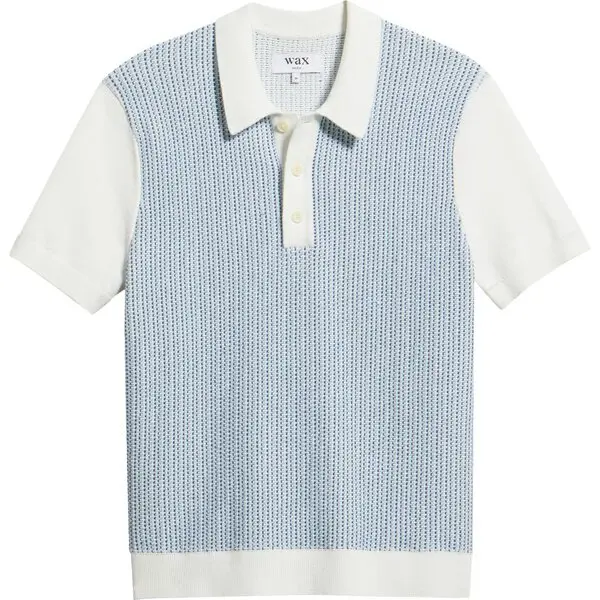 WAX LONDON Turin Stripe Polo Sweater - Ecru