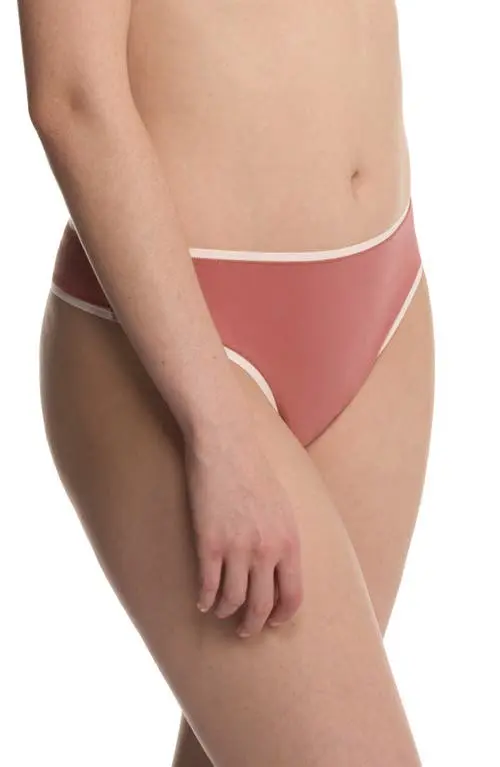 Natori Bliss Bare Stretch Cotton Thong - Rose/peach