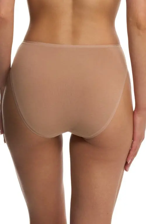 Natori Bliss Bare Cotton High Cut Briefs - Buff