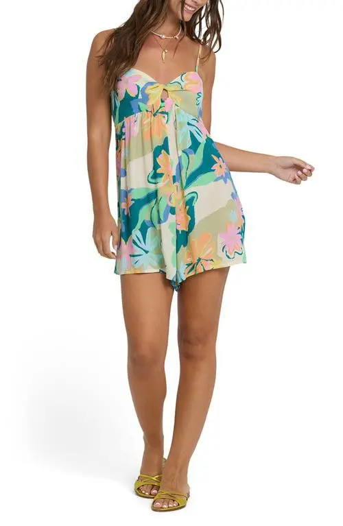 BILLABONG In A Twist Floral Romper - Blue Multi