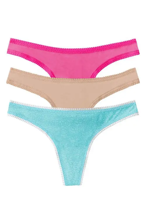 ON GOSSAMER 3-pack Mesh Thongs - Sf/chp/wf