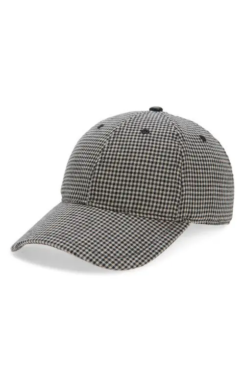Rag & Bone Harlow Gingham Baseball Cap - Black Gingham