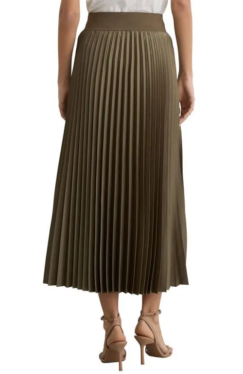 REISS Seren Pleated Midi Skirt