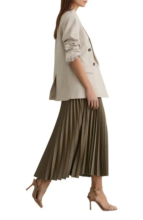 REISS Seren Pleated Midi Skirt