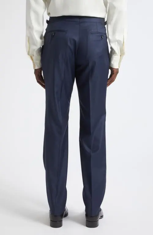 TOM FORD Shelton Wool Sharkskin Tapered Pants - Ucc Navy