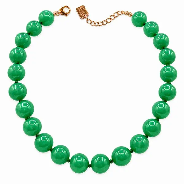 MICHAEL NASH JEWELRY Abigail Green Aventurine Knotted Semi Precious Bead Necklace - Blue