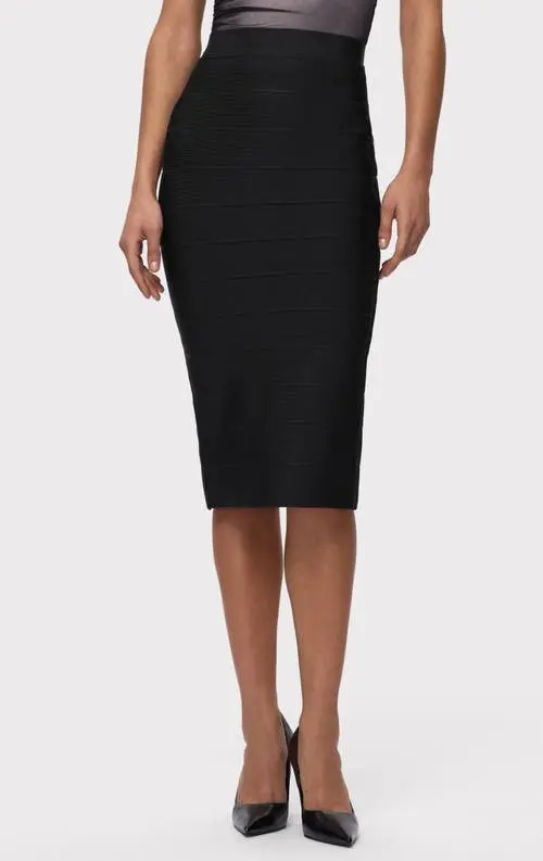 Herve Leger Icon Bandage Pencil Skirt - Black