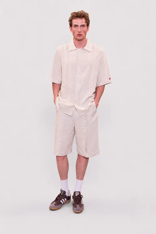 PCFG Daydreamers Linen Look Stitch Detail Shorts