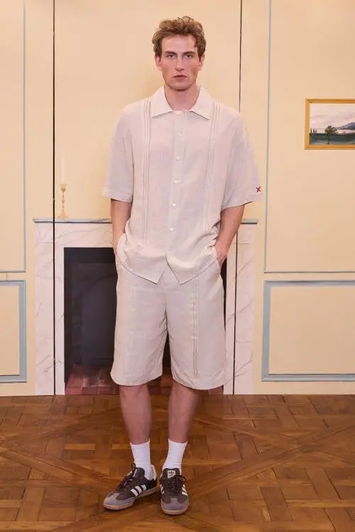 PCFG Daydreamers Linen-look Stitch Detail Shorts