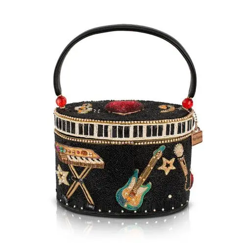 MARY FRANCES ACCESSORIES Jam Session Top Handle Handbag - Black