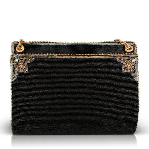 MARY FRANCES ACCESSORIES Hand-beaded Zodiac Wheel Crossbody Handbag