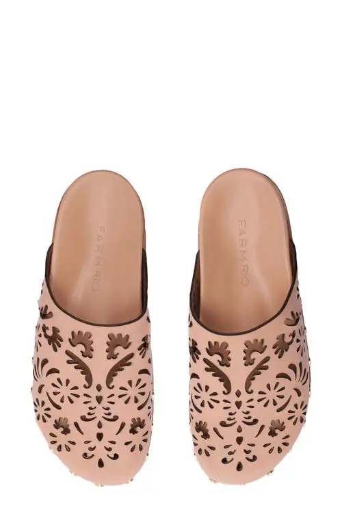Farm Rio Lace Anatomic Leather Flat Mule