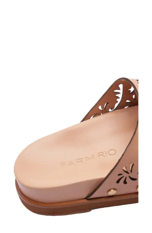 Farm Rio Lace Anatomic Leather Flat Mule