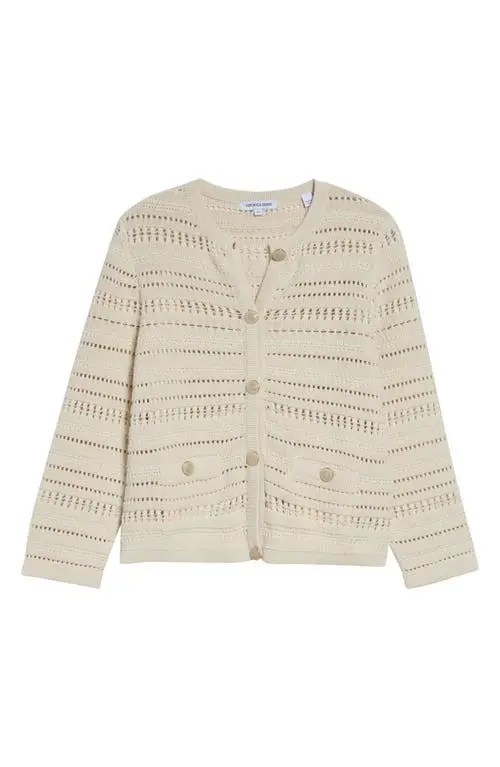 Veronica Beard Bellingham Pointelle Cardigan - Ecru