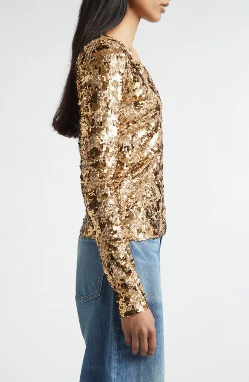 St. John Megan Stretch Sequin Top