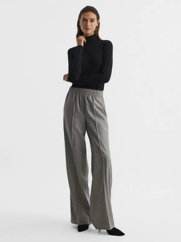 REISS Phoebe Jersey Rollneck Top