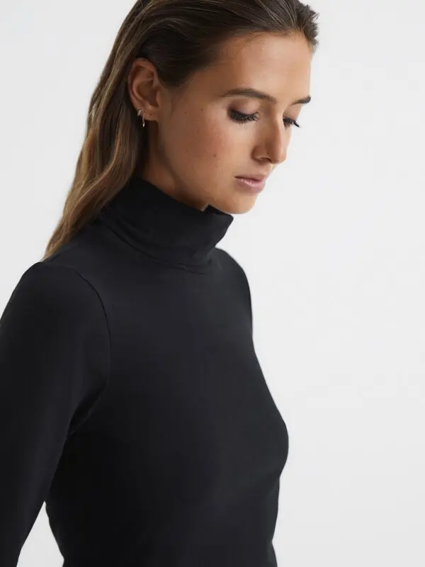REISS Phoebe Jersey Rollneck Top
