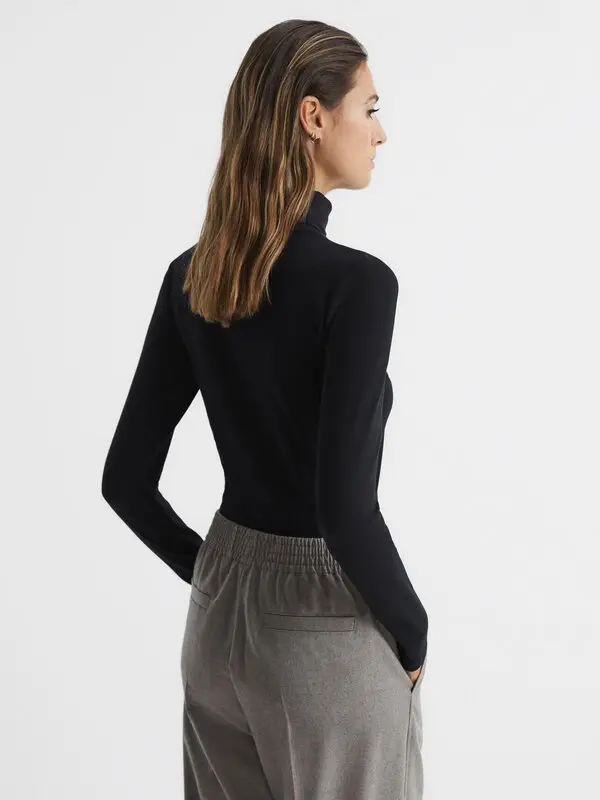 REISS Phoebe Jersey Rollneck Top