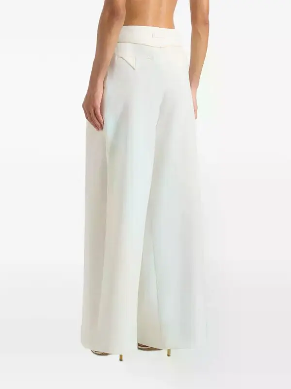 Manière De Voir Maniere De Voir Flora Belted Box-pleat Wide-leg Trousers - White