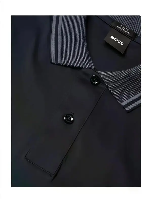 BOSS Striped-collar Polo Shirt