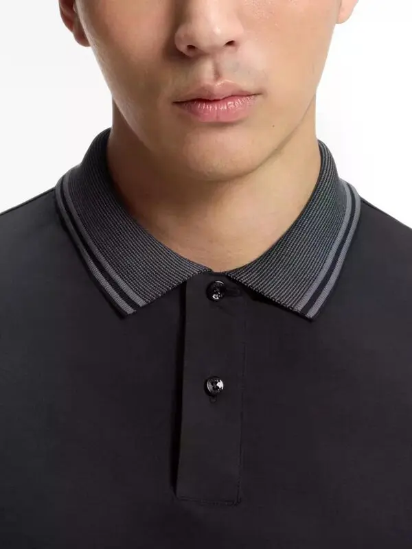 BOSS Striped-collar Polo Shirt
