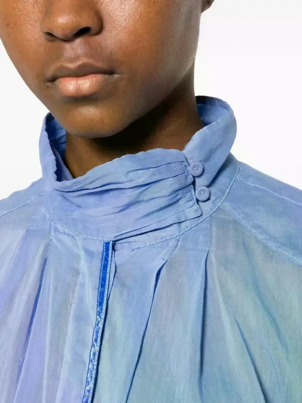 FORTE_FORTE Pleated High-neck Shirt