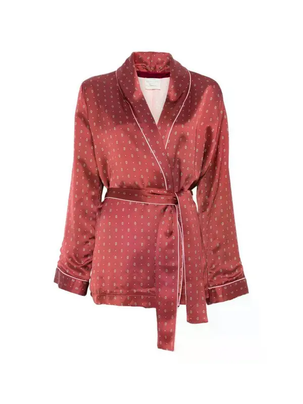 FORTE_FORTE Belted Patterned Jacket