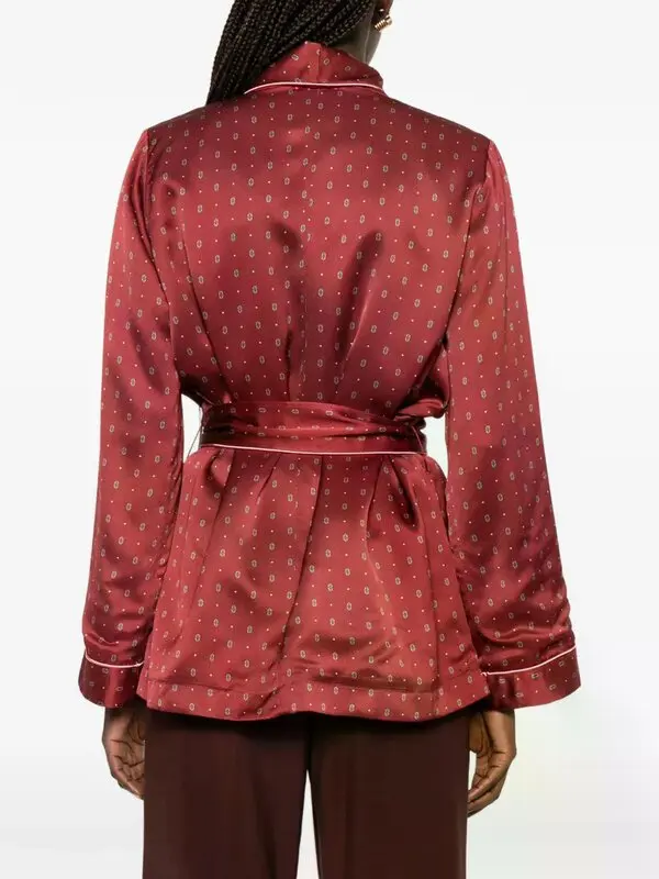 FORTE_FORTE Belted Patterned Jacket