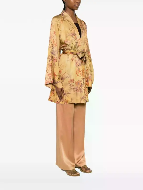 FORTE_FORTE Floral-print Belted Jacket