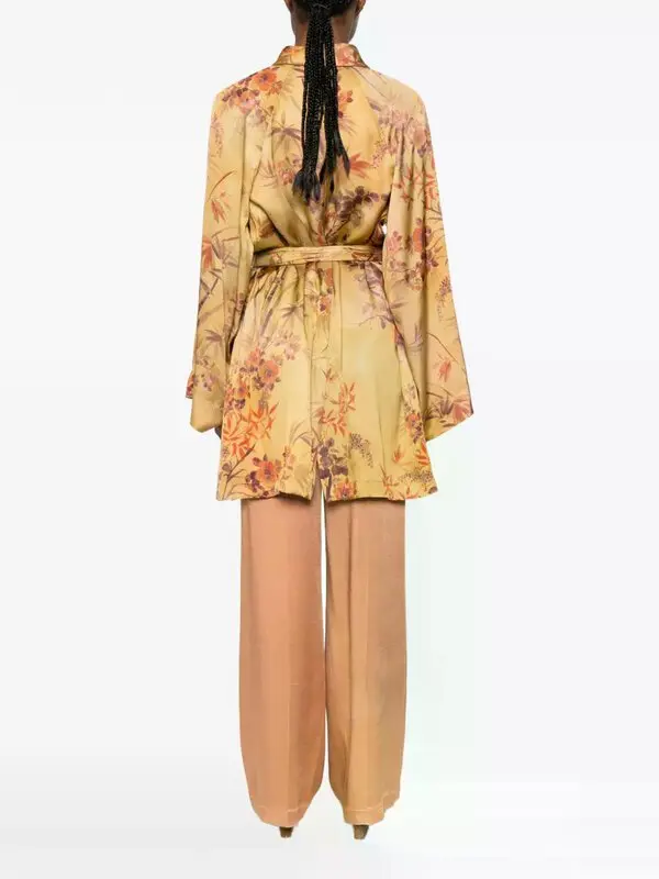 FORTE_FORTE Floral-print Belted Jacket