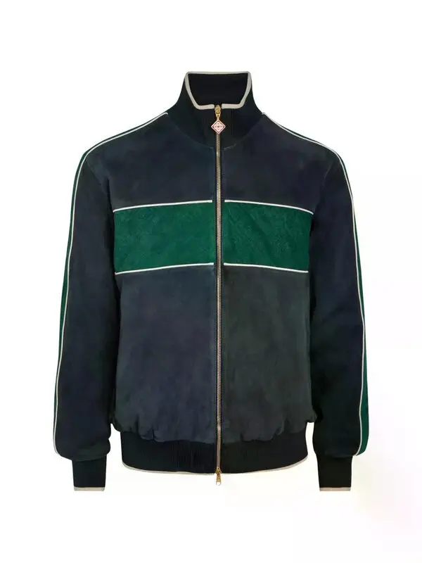 Casablanca Panelled Logo-embossed Jacket - Blue