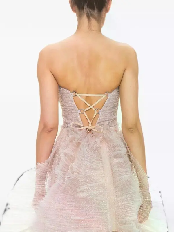 MARIA LUCIA HOHAN Ruffled Lace-up Maxi Dress
