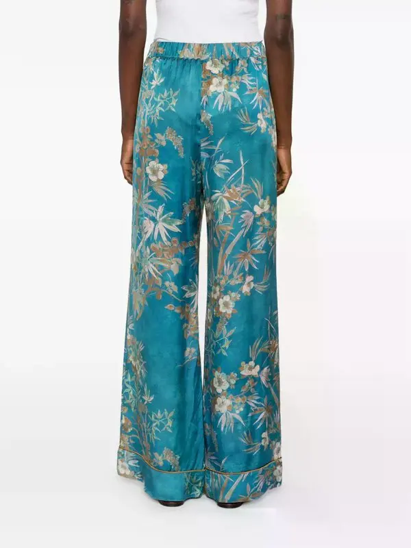 FORTE_FORTE Floral-print Silk Palazzo Pants