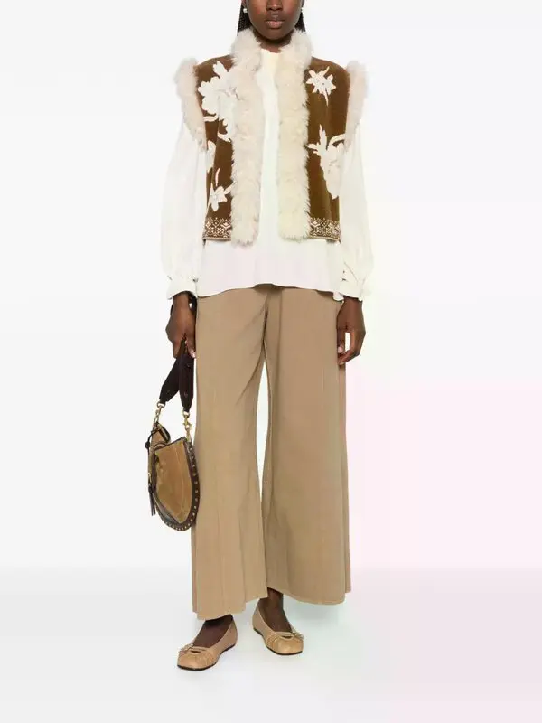 FORTE_FORTE Wide-leg Seamed Palazzo Pants