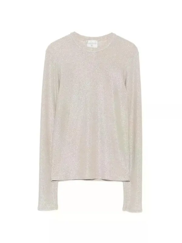 FORTE_FORTE Glitter-effect Long-sleeve T-shirt - Silver