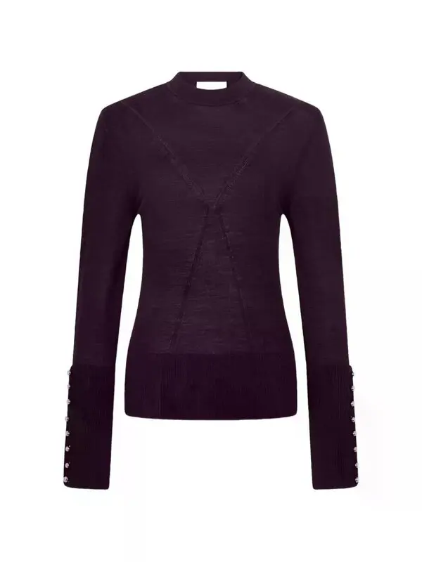 Rabanne Button-cuff Knitted Sweater - Purple