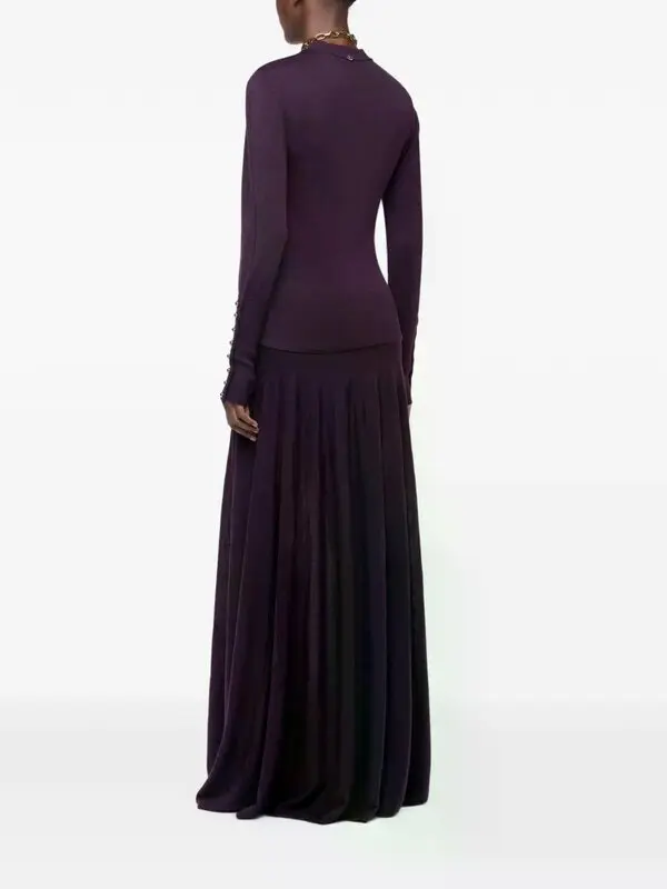 Rabanne Button-cuff Knitted Sweater - Purple
