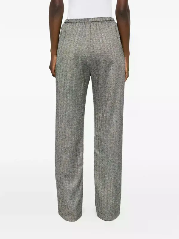 FORTE_FORTE Herringbone Side-slit Trousers